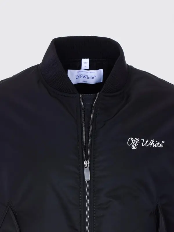 Off-White Nylon Bomber Jacket With Embroidered Logo