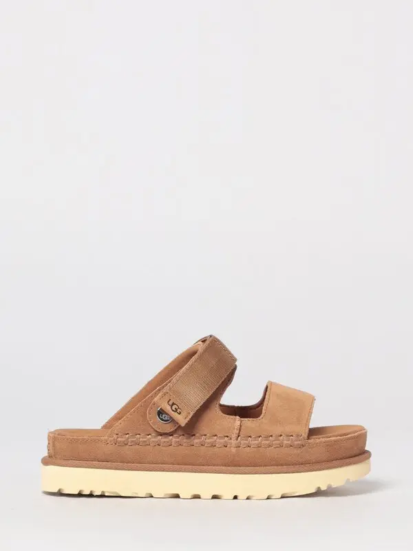UGG Goldenstar Glide Suede Sandals - Walnut