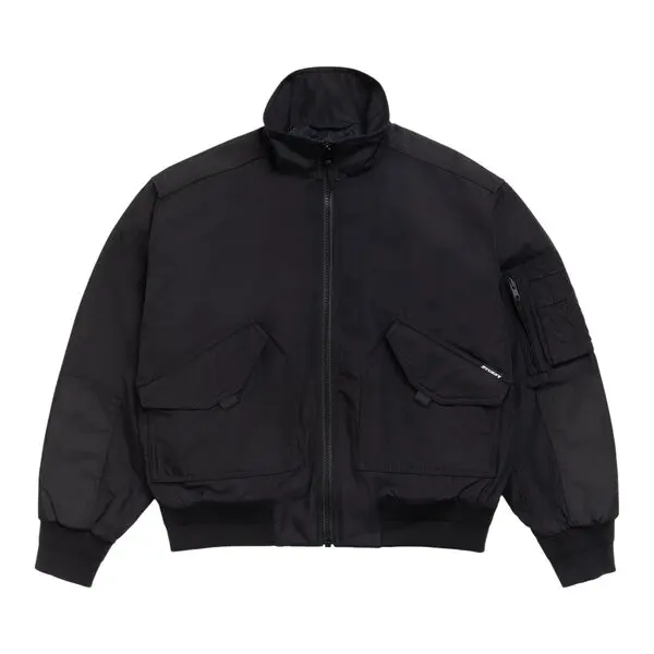 StÜssy Mock Neck Flight Bomber - Black