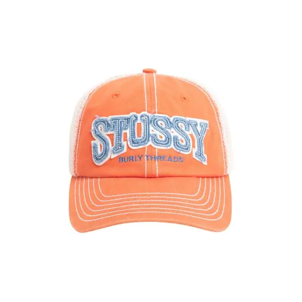 StÜssy Mid-depth Burly Threads Trucker Cap - Orange