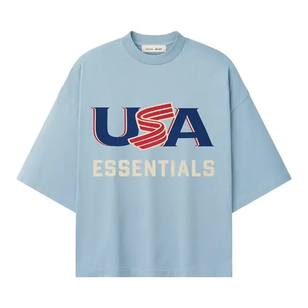 Fear Of God Usa Merch Tee - Blue