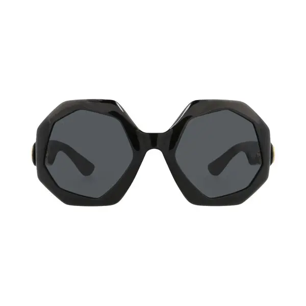 Gucci Round Frame Injection Sunglasses - Black