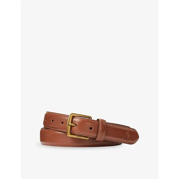 Polo Ralph Lauren Logo Buckle Leather Belt - Brown