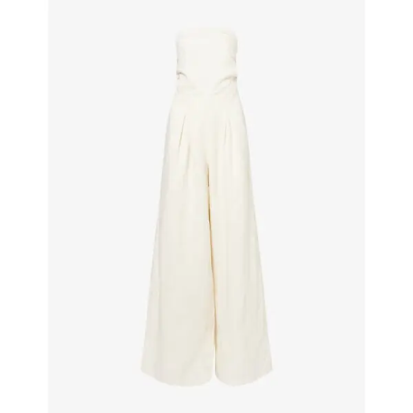 Second Summer Strapless Linen Jumpsuit - Cream