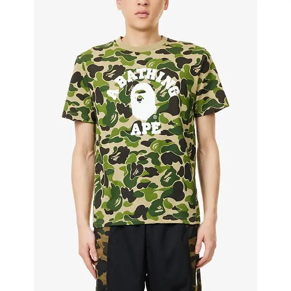 A BATHING APE Camo-print College Cotton T-shirt
