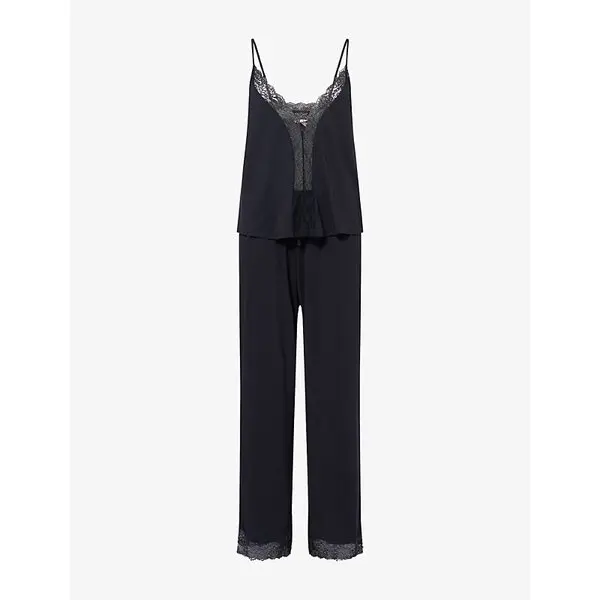 Eberjey Lara Lace-trim Stretch-jersey Pyjamas