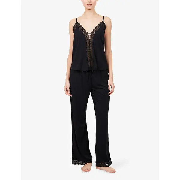 Eberjey Lara Lace-trim Stretch-jersey Pyjamas