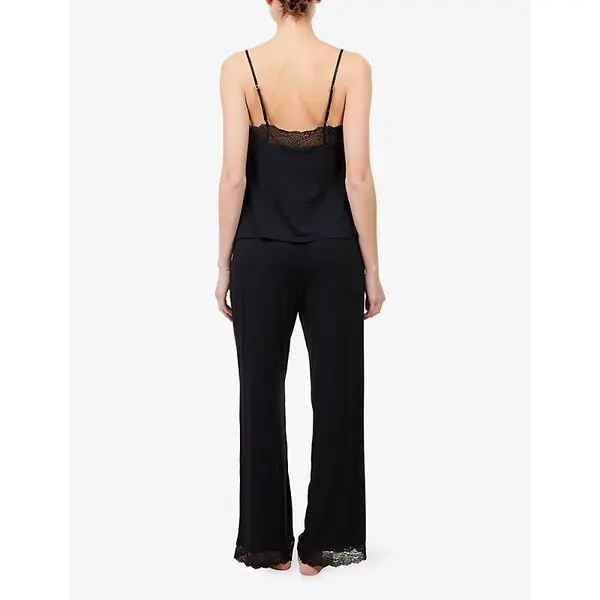 Eberjey Lara Lace-trim Stretch-jersey Pyjamas