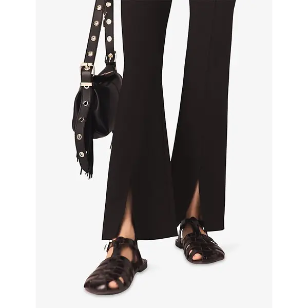 Maje Flared Split-hem Woven Trousers