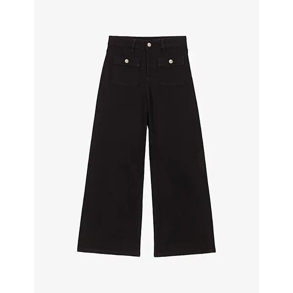 Maje Straight-leg Denim Jeans With Patch Pockets