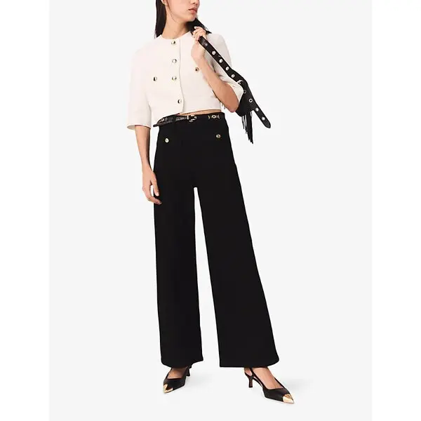 Maje Straight-leg Denim Jeans With Patch Pockets