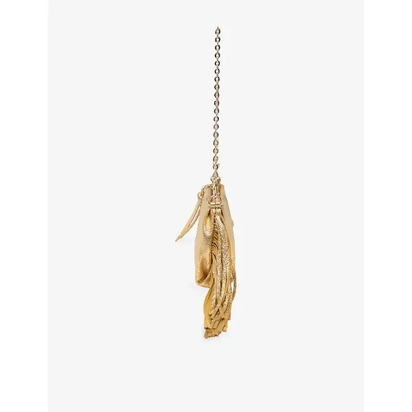 Maje Leather Clutch With Detachable Chain Strap