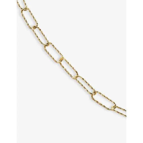 Monica Vinader Alta Textured 14ct Yellow Necklace - Gold