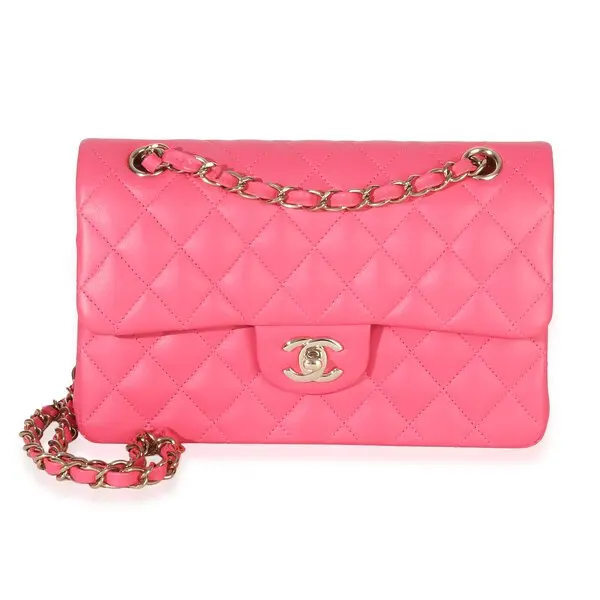 Chanel Quilted Lambskin Classic Double Flap Bag - Pink