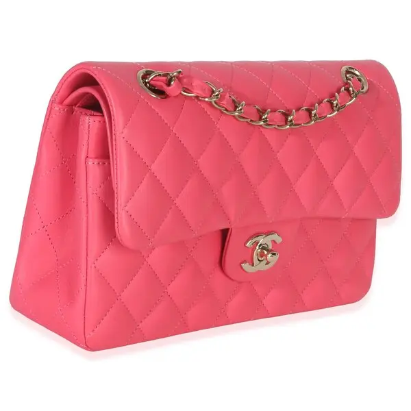 Chanel Quilted Lambskin Classic Double Flap Bag - Pink