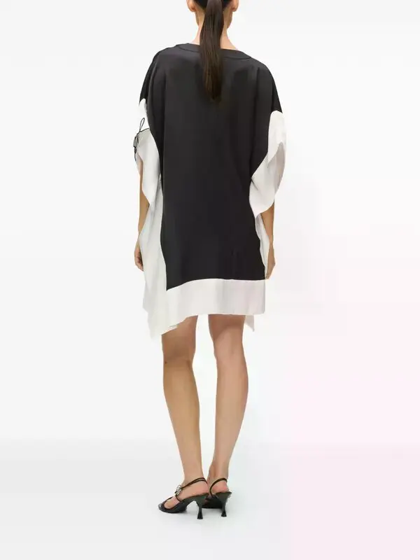 Karl Lagerfeld Mini Colorblock V-neck Dress - Black
