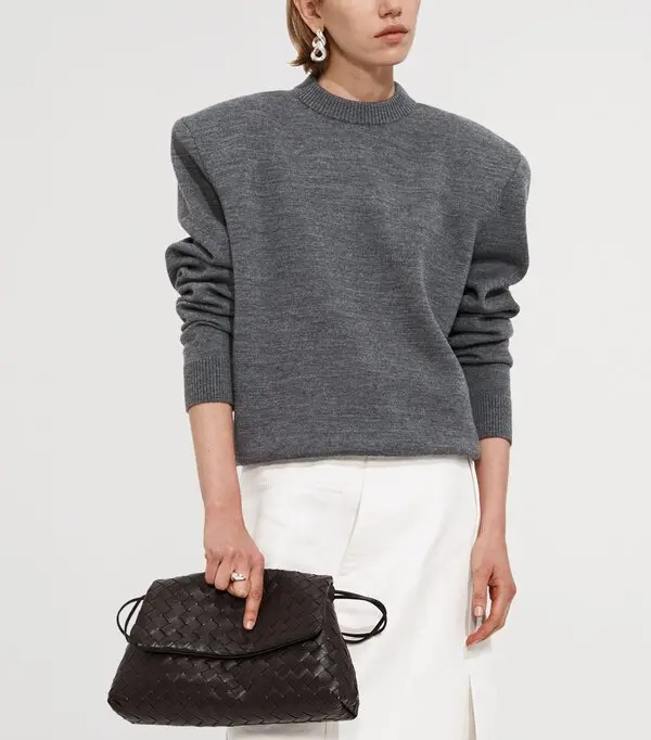 Bottega Veneta Leather Giorno Shoulder Bag - Brown