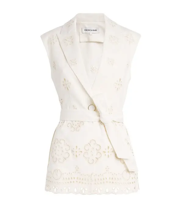 Veronica Beard Eyelet Belted Blazer