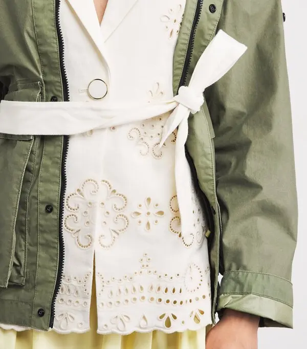 Veronica Beard Eyelet Belted Blazer