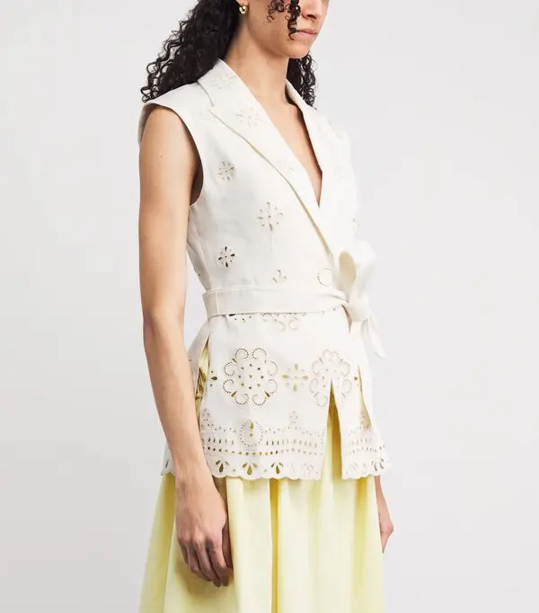 Veronica Beard Eyelet Belted Blazer