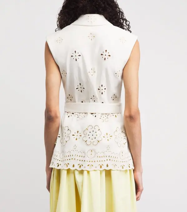 Veronica Beard Eyelet Belted Blazer