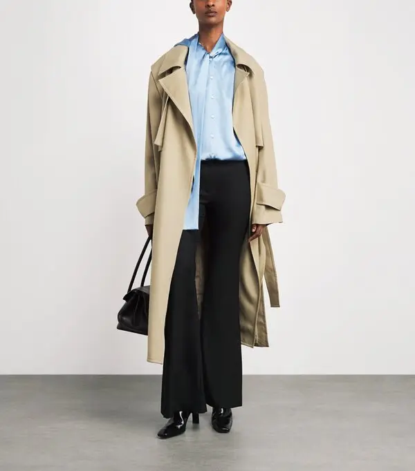 LAURA PITHARAS Wool Flared Suit Trousers