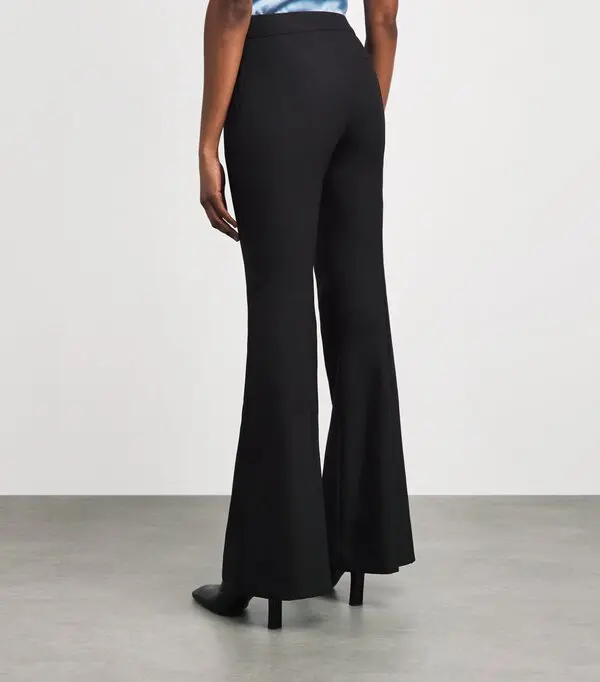 LAURA PITHARAS Wool Flared Suit Trousers