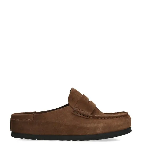 BIRKENSTOCK Suede Naples Wrapped Clogs - Brown