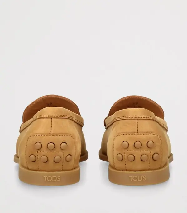 TOD'S Suede Gomma Leggero Loafers - Beige