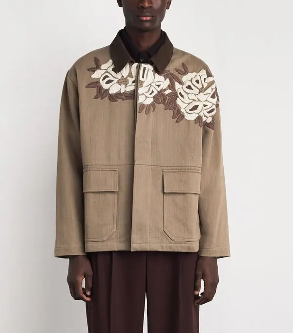 KARTIK RESEARCH Cotton-suede Embroidered Jacket