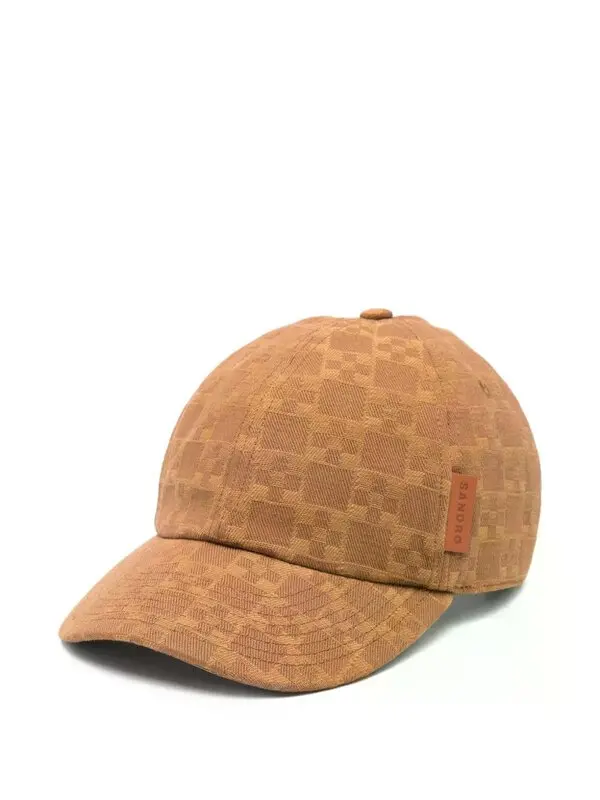 Sandro Geometric Panelled Cap - Brown