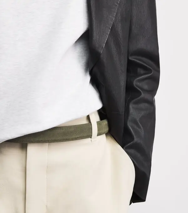 FRAME Leather Peak Lapel Blazer