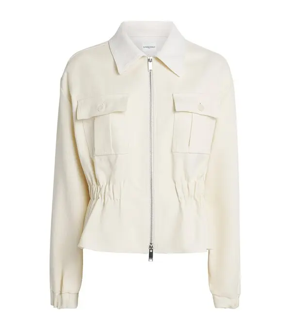 Claudie Pierlot Cotton Jacket With Elasticated Cuffs And Waist - White