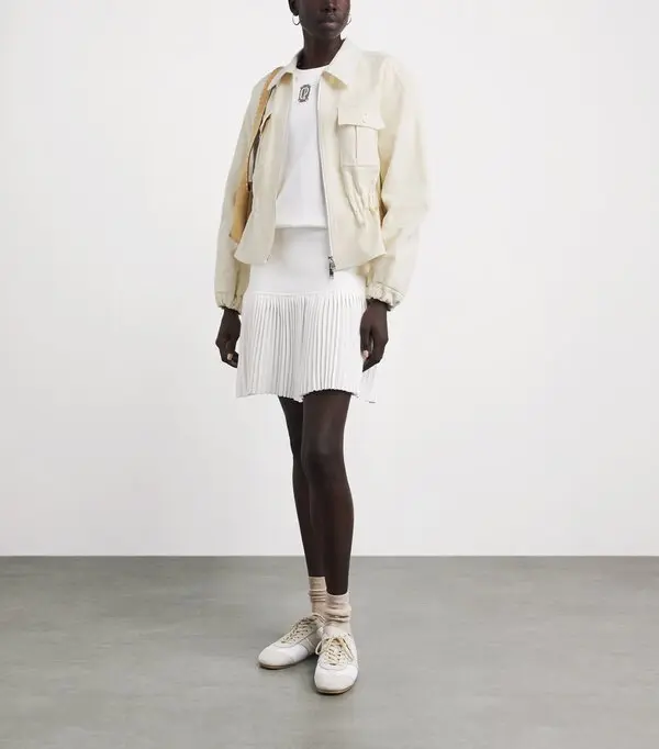 Claudie Pierlot Cotton Jacket With Elasticated Cuffs And Waist - White