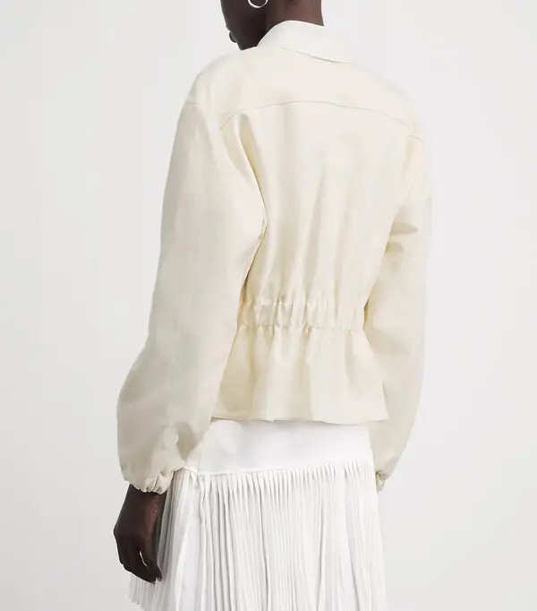 Claudie Pierlot Cotton Jacket With Elasticated Cuffs And Waist - White
