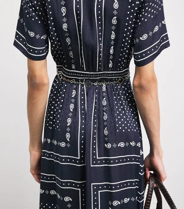 Maje Printed Midi Shirt Dress