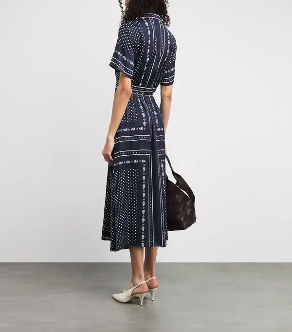 Maje Printed Midi Shirt Dress