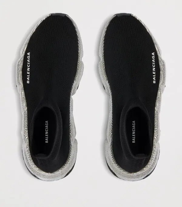 Balenciaga Rhinestone-embellished Speed High-top Sneakers