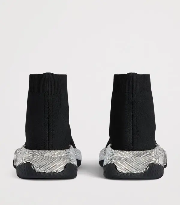 Balenciaga Rhinestone-embellished Speed High-top Sneakers