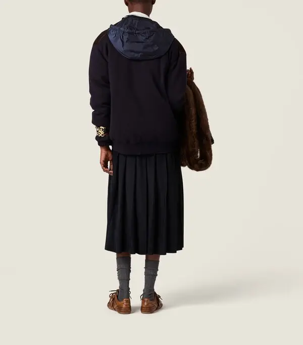 Miu Miu Knit And Suede Down Jacket