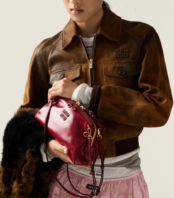 Miu Miu Distressed Suede Jacket - Brown