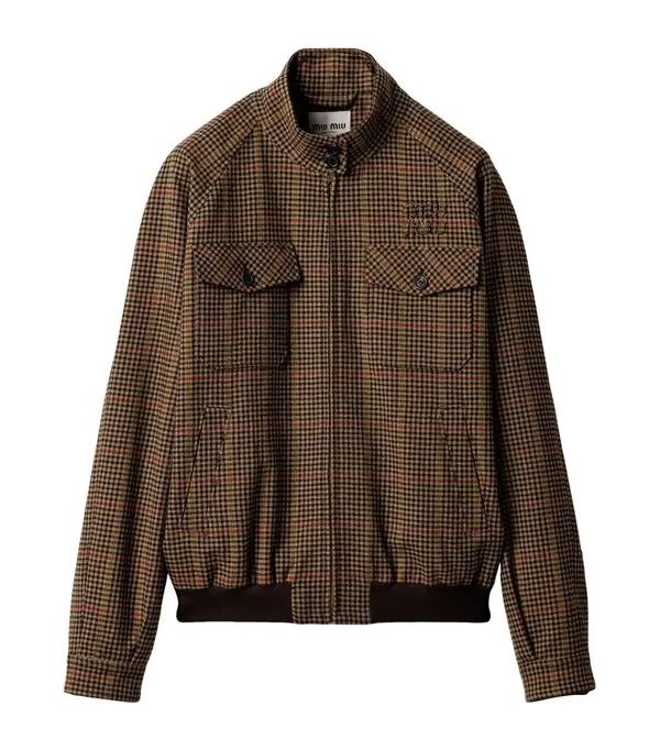 Miu Miu Virgin Wool Houndstooth Jacket