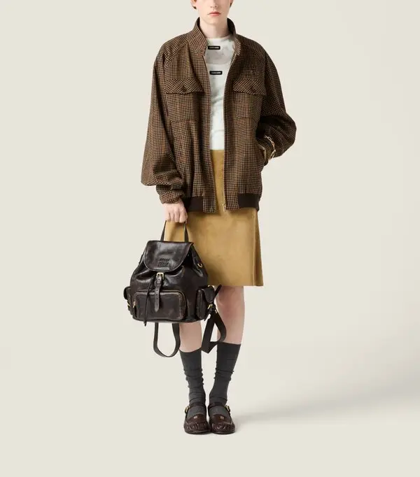 Miu Miu Virgin Wool Houndstooth Jacket