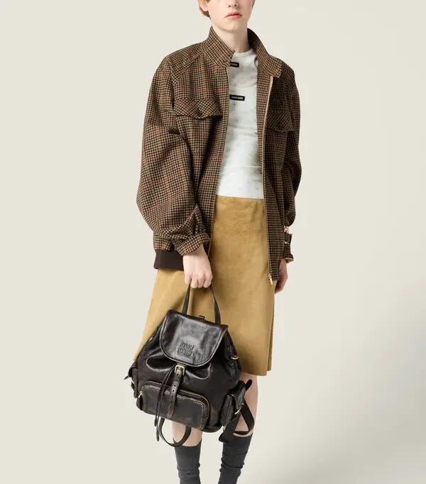 Miu Miu Virgin Wool Houndstooth Jacket