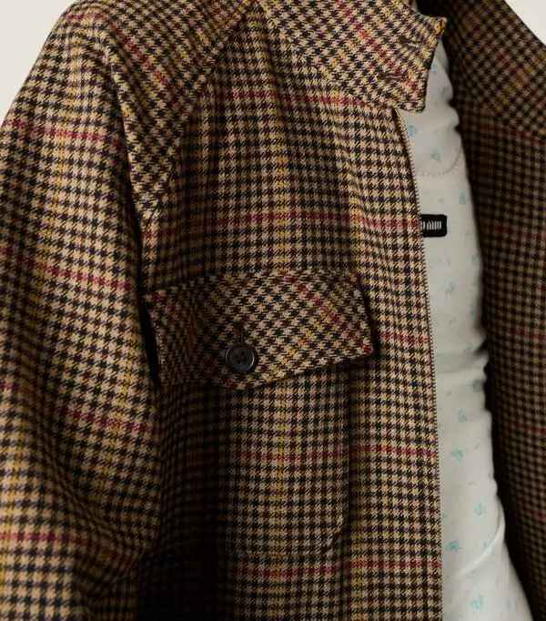 Miu Miu Virgin Wool Houndstooth Jacket