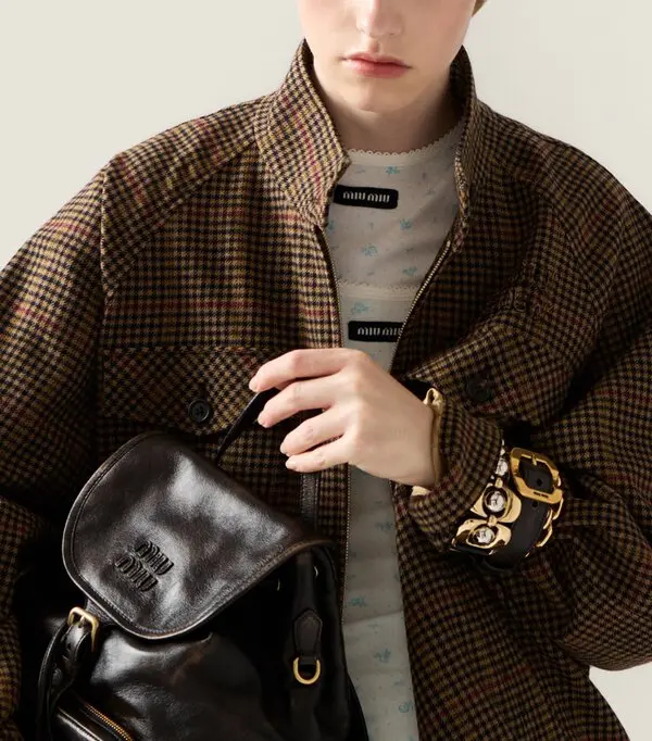 Miu Miu Virgin Wool Houndstooth Jacket