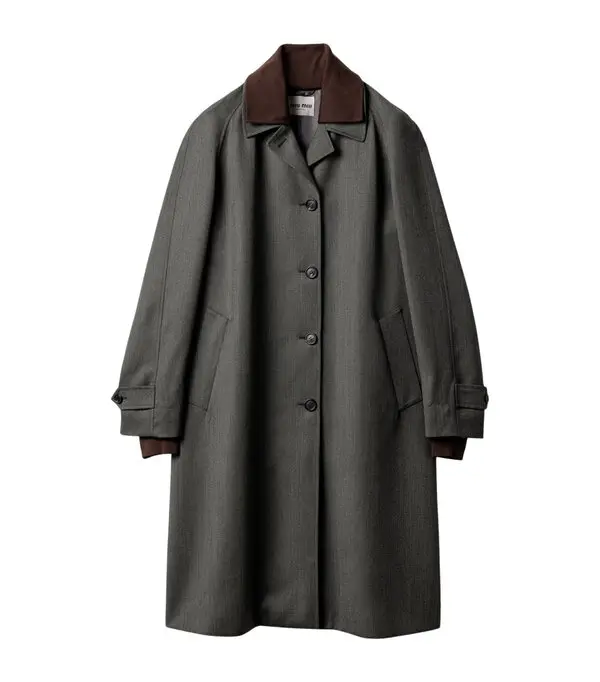 Miu Miu Wool Contrast-collar Coat