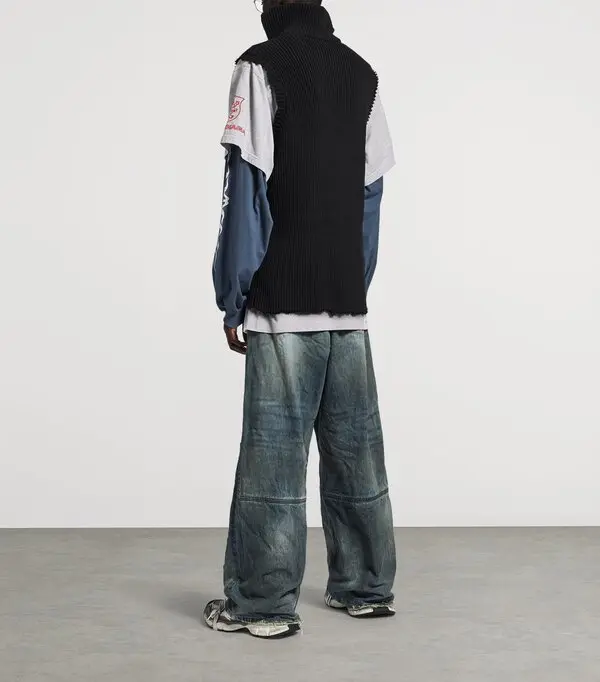 Balenciaga Hybrid Layered Quarter-zip Sweater
