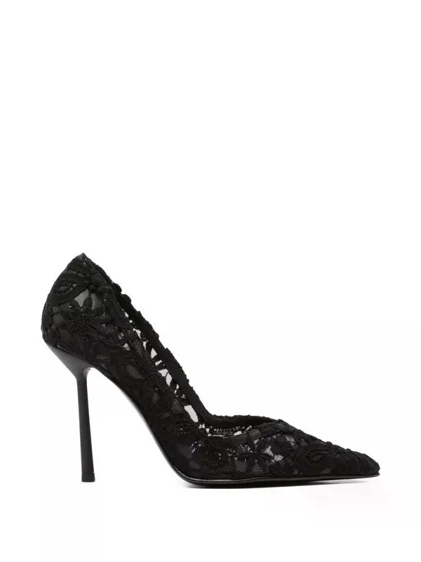 LE SILLA Lace Pointed Pumps - Black