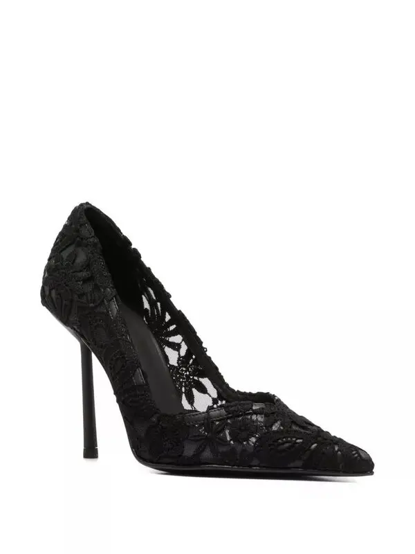 LE SILLA Lace Pointed Pumps - Black